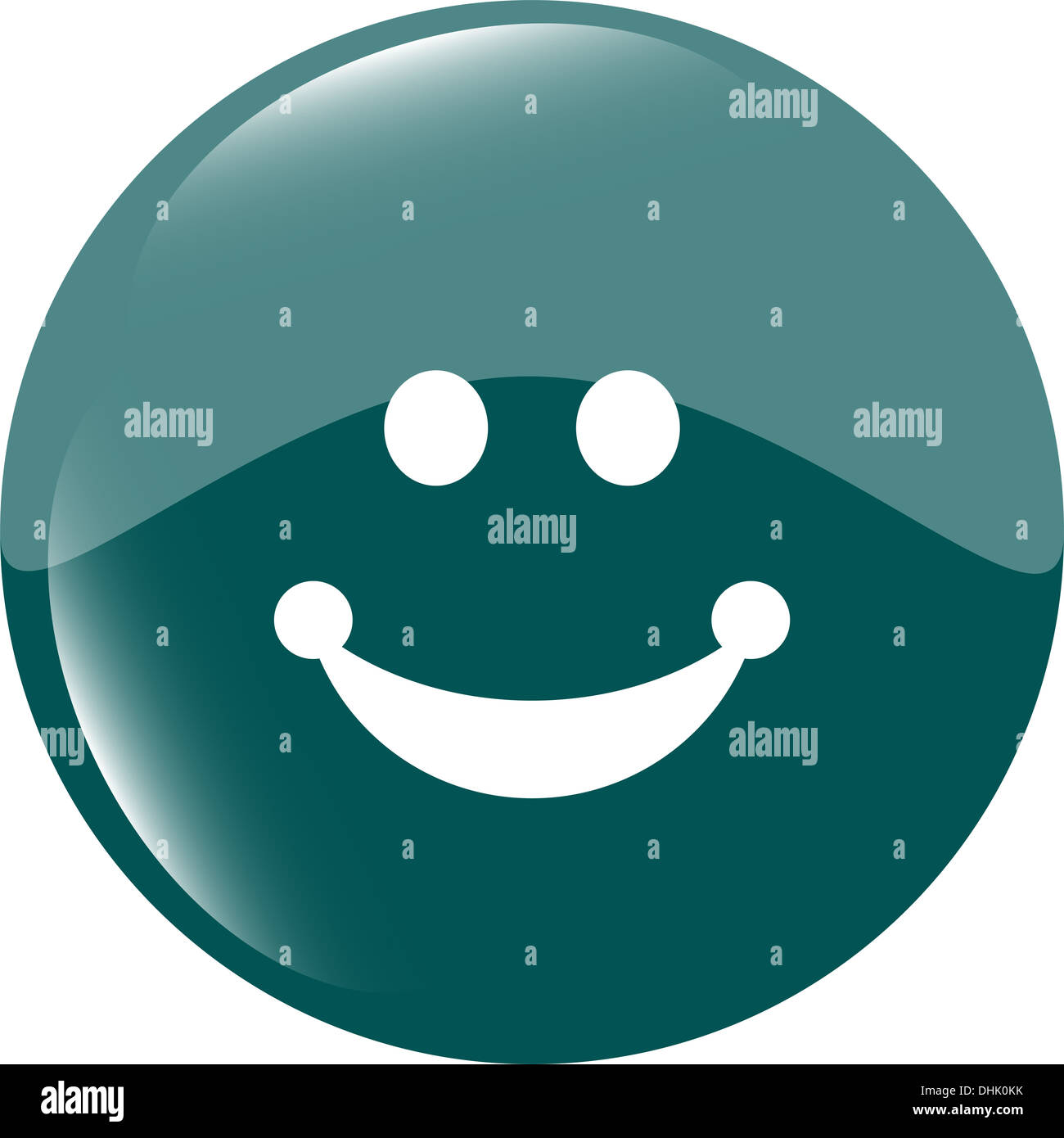 Smile icon glossy button Stock Photo - Alamy