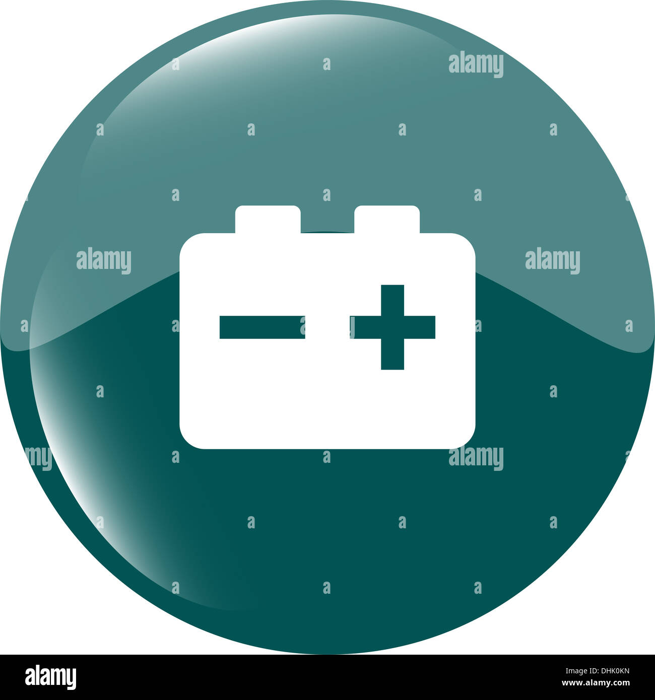 battery round web glossy icon button Stock Photo - Alamy