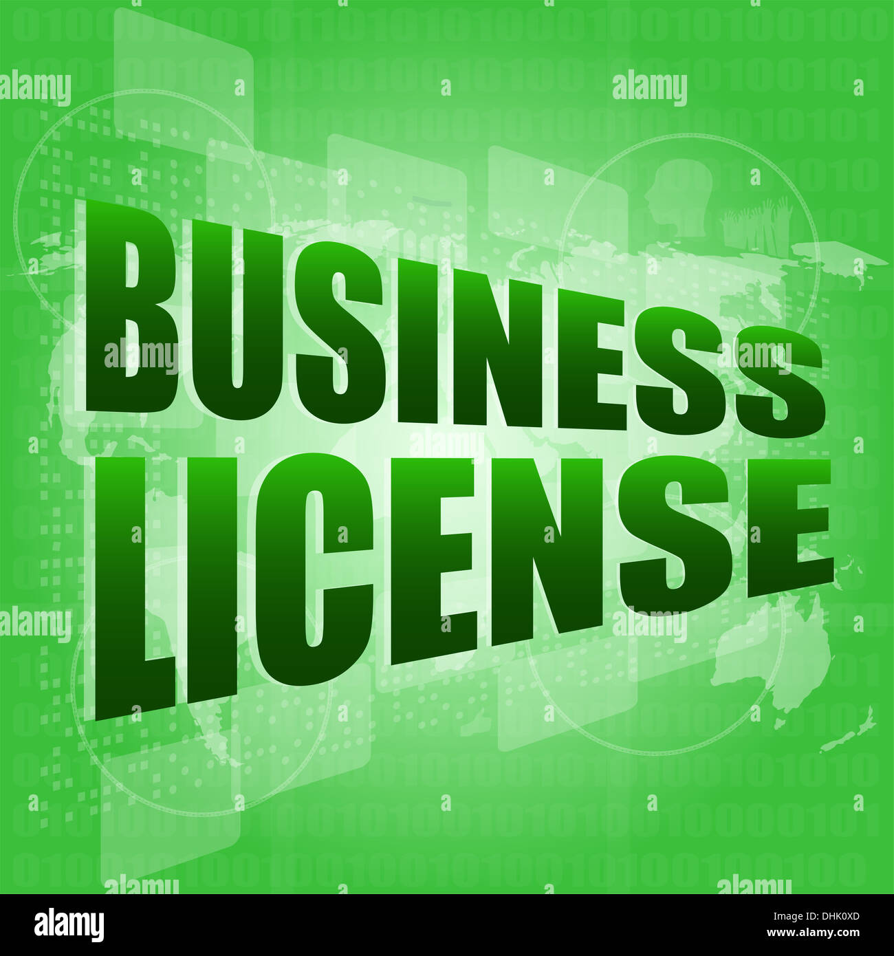 business license on digital touch screen Stock Photo - Alamy