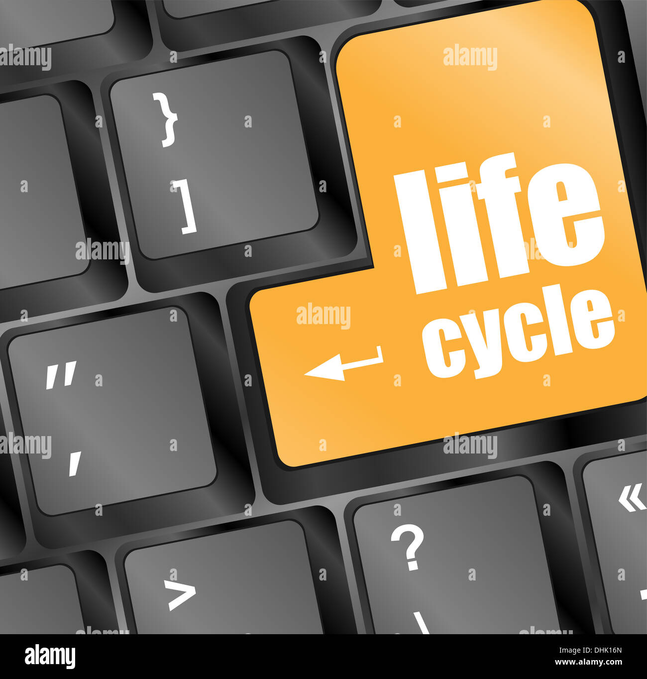 life cycle on laptop keyboard key Stock Photo - Alamy