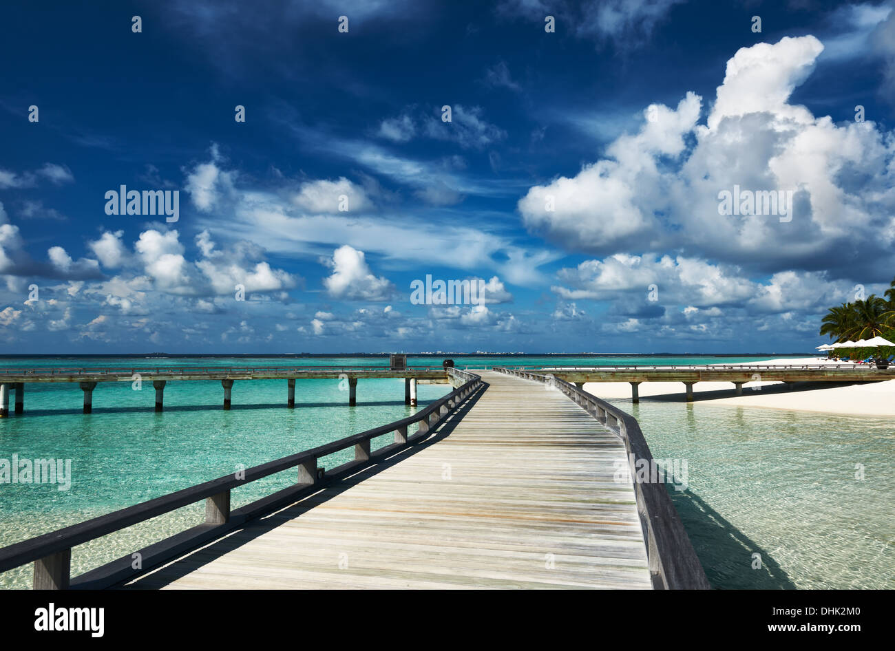 Beautiful beach with jetty Stock Photo - Alamy