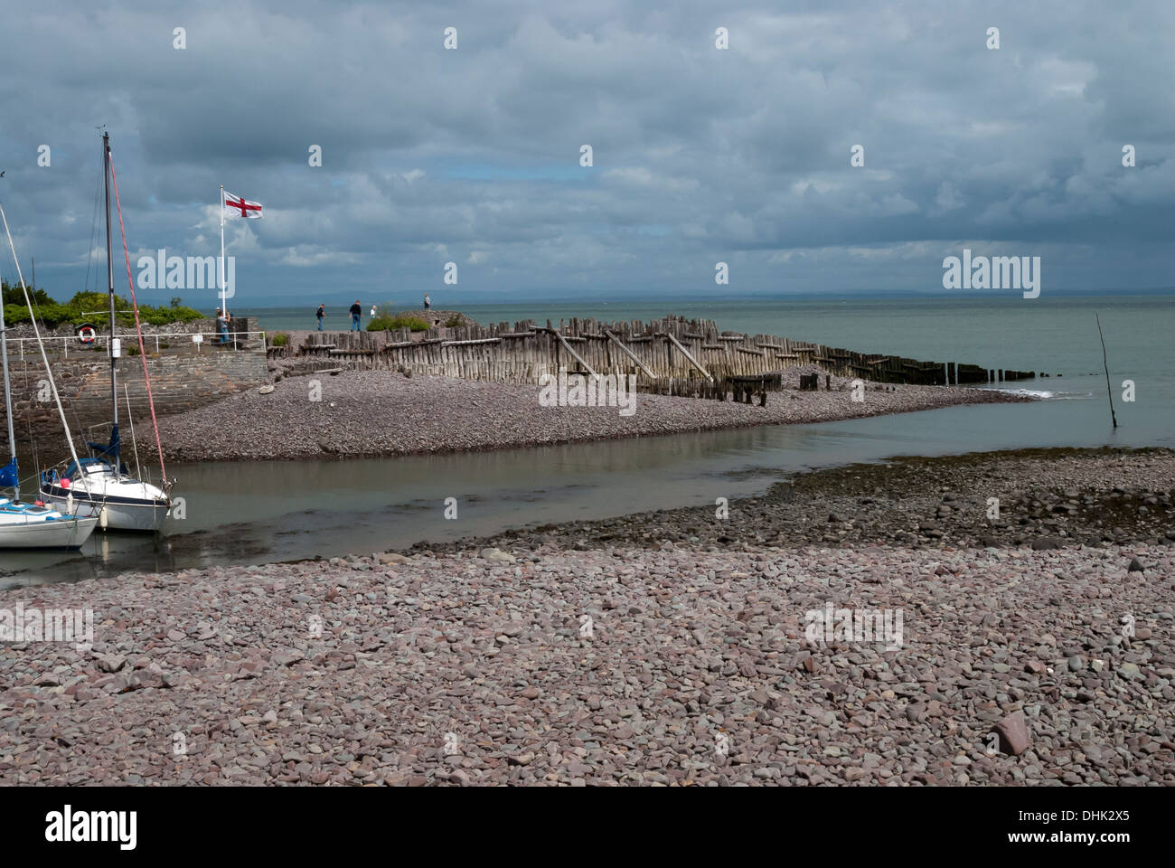 Beach scene at Porlock Weir in Somerset Stock Photo - Alamy