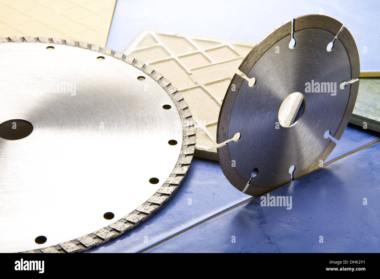 Diamond discs for cutting of tile Stock Photo - Alamy