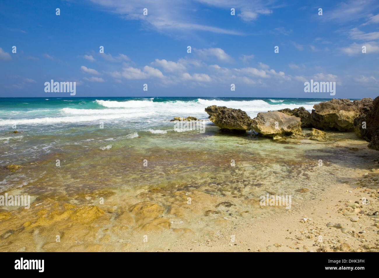 Rocks in ocean. Mexico. Island of Women Stock Photo - Alamy