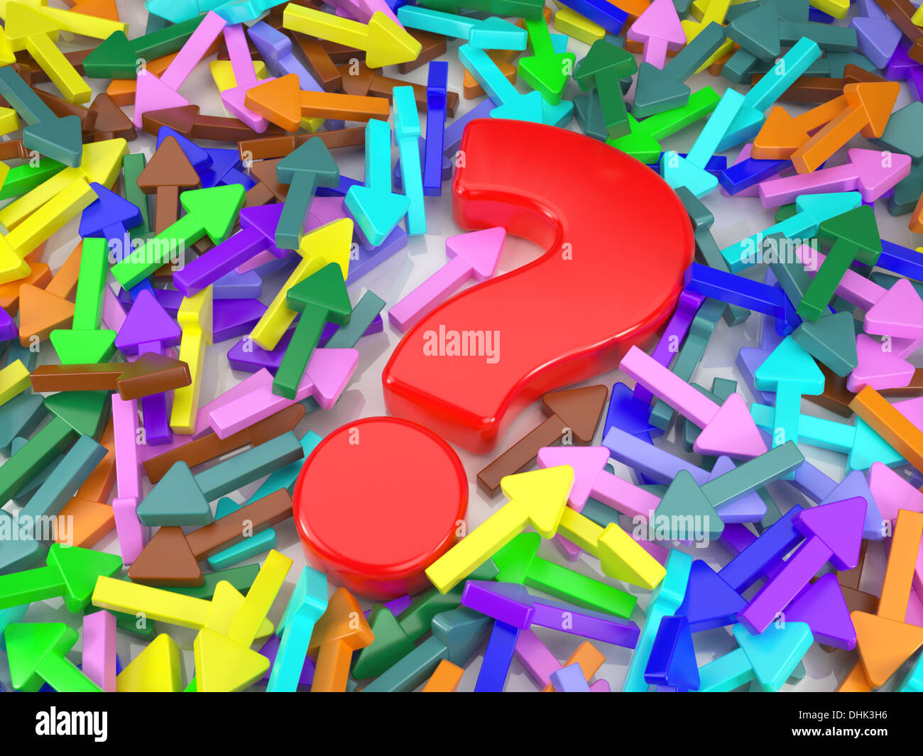 Question Mark with Arrows Stock Photo - Alamy