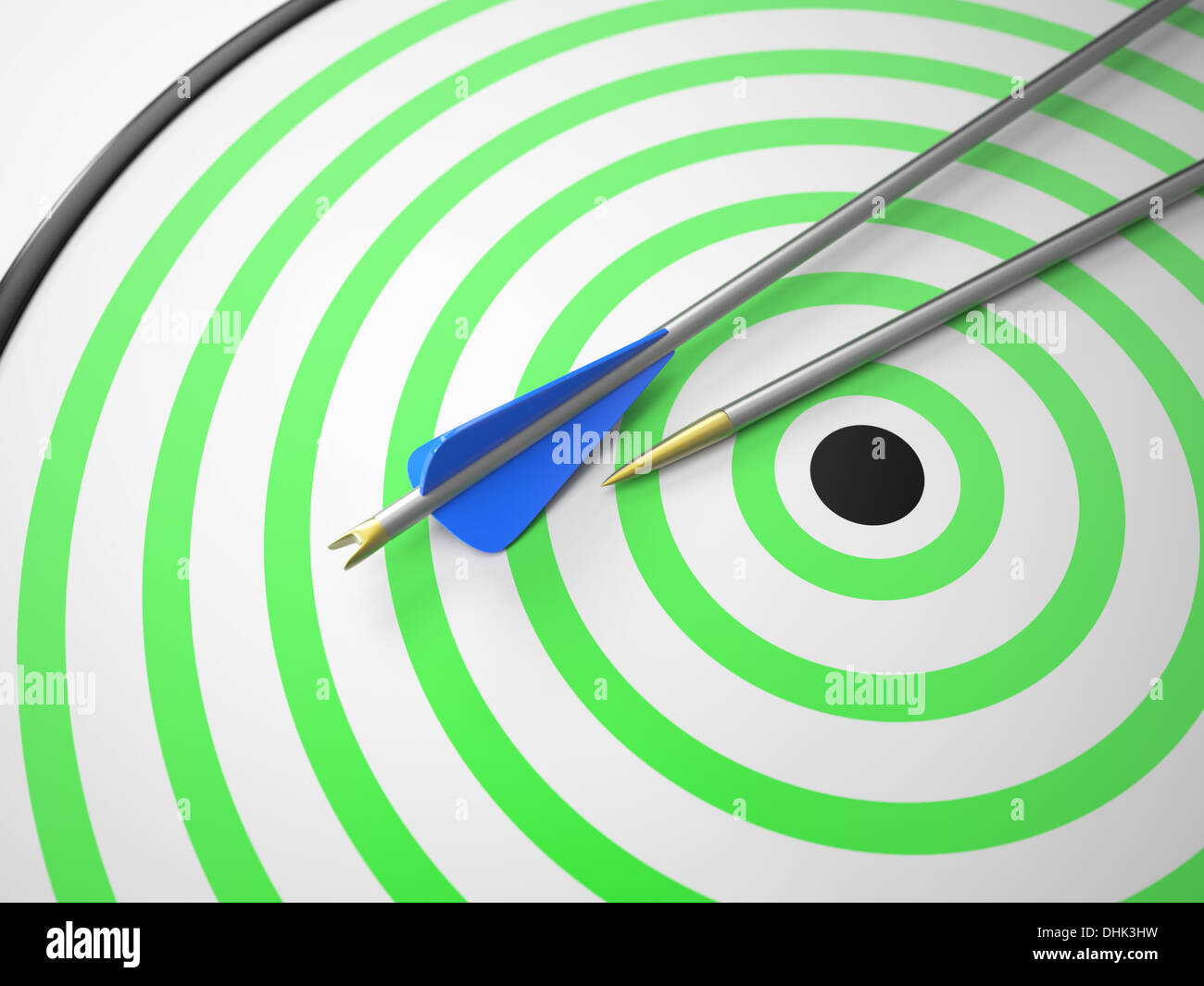 Two Arrows on Target Stock Photo - Alamy