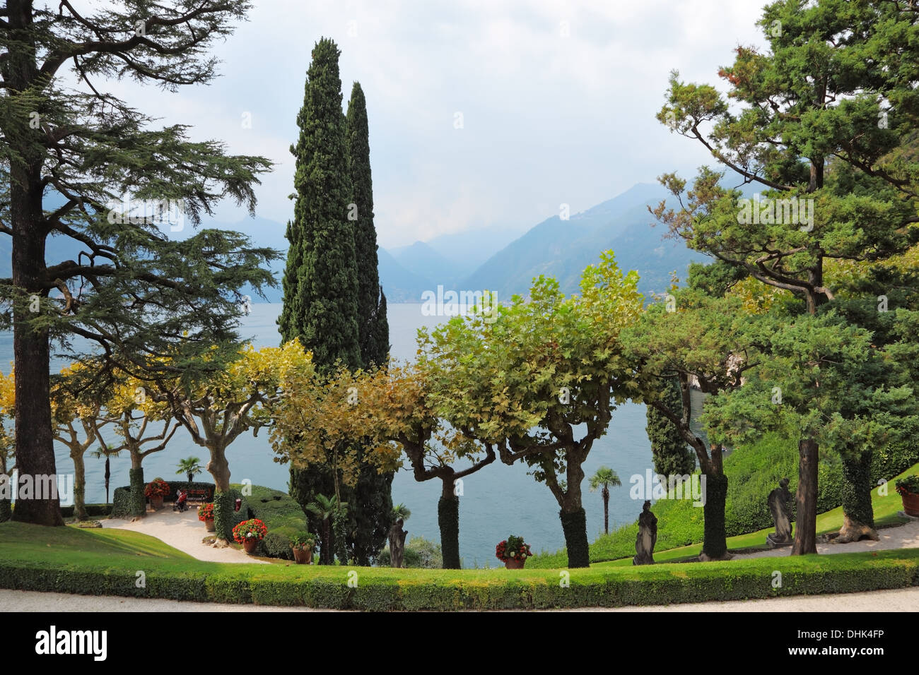 Cozy alley in the park Stock Photo - Alamy