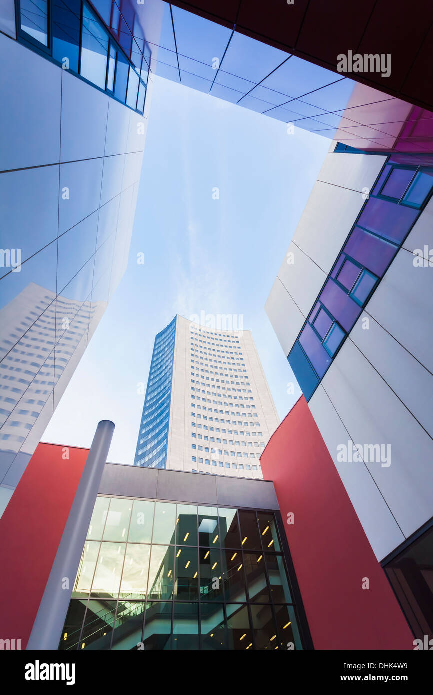 Germany, Saxony, Leipzig, Modern architecture at university and City ...