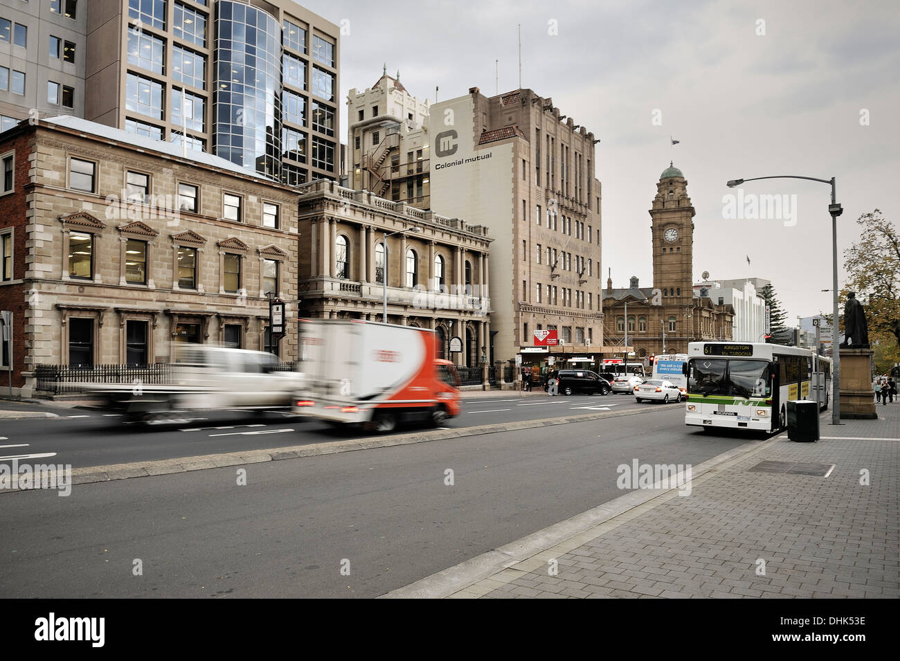 Colonial architecture in downtown Hobart, Tasmania, Australia Stock ...