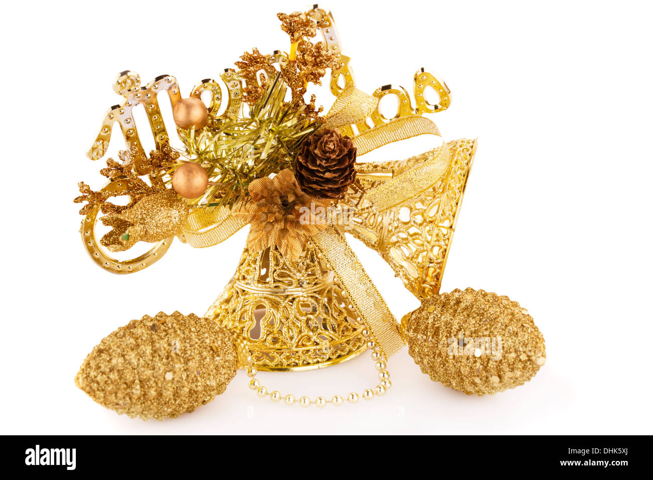 Christmas bells decoration isolated on white background Stock Photo - Alamy