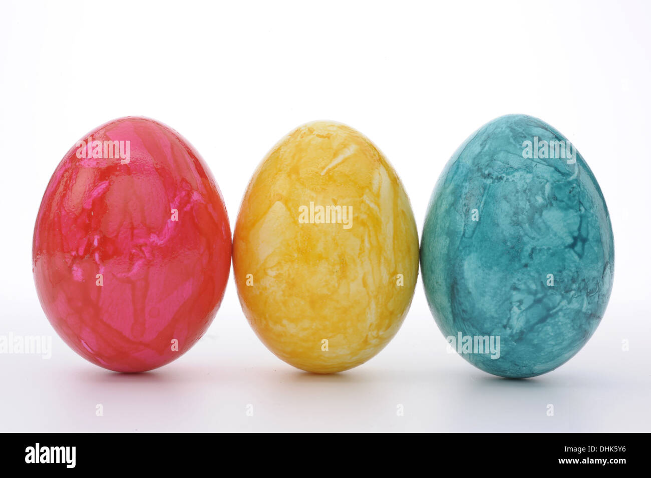 three easter eggs in line Stock Photo - Alamy