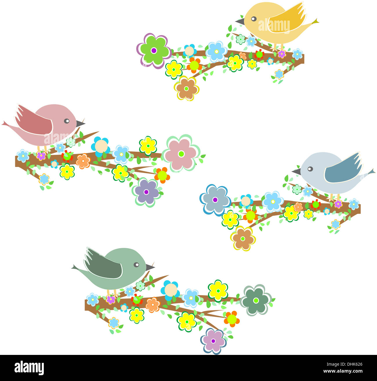 Cartoon blue bird sitting on hi-res stock photography and images - Alamy