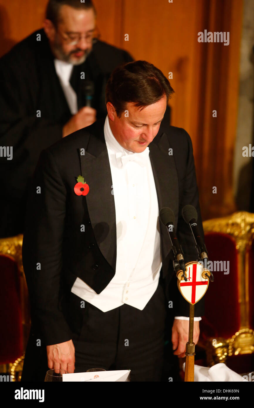 British Prime Minister David Cameron delivers a speech at the Lord ...