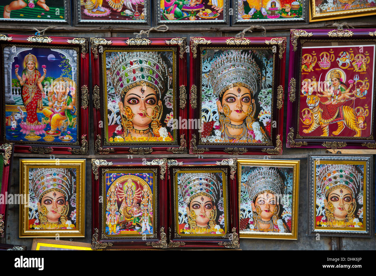 Religious memorabilia for sale, Munger, Monghyr, Bihar, India Stock ...