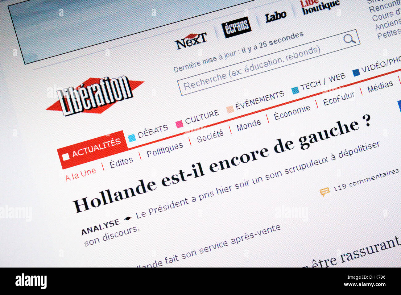 French website of the newspaper Liberation,France Stock Photo - Alamy