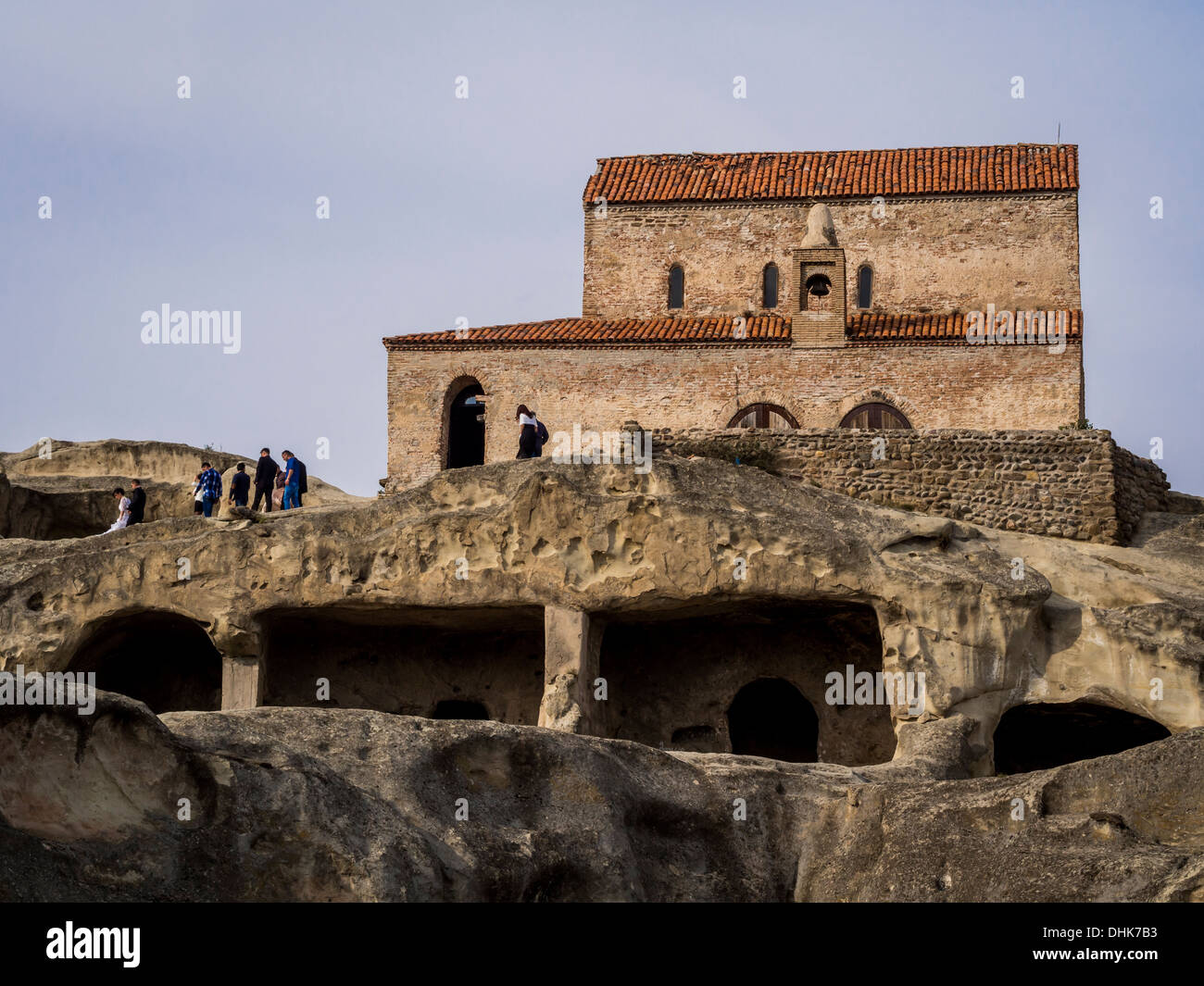 The 9th/10th century three-nave basilica in Uplistsikhe cave complex in ...
