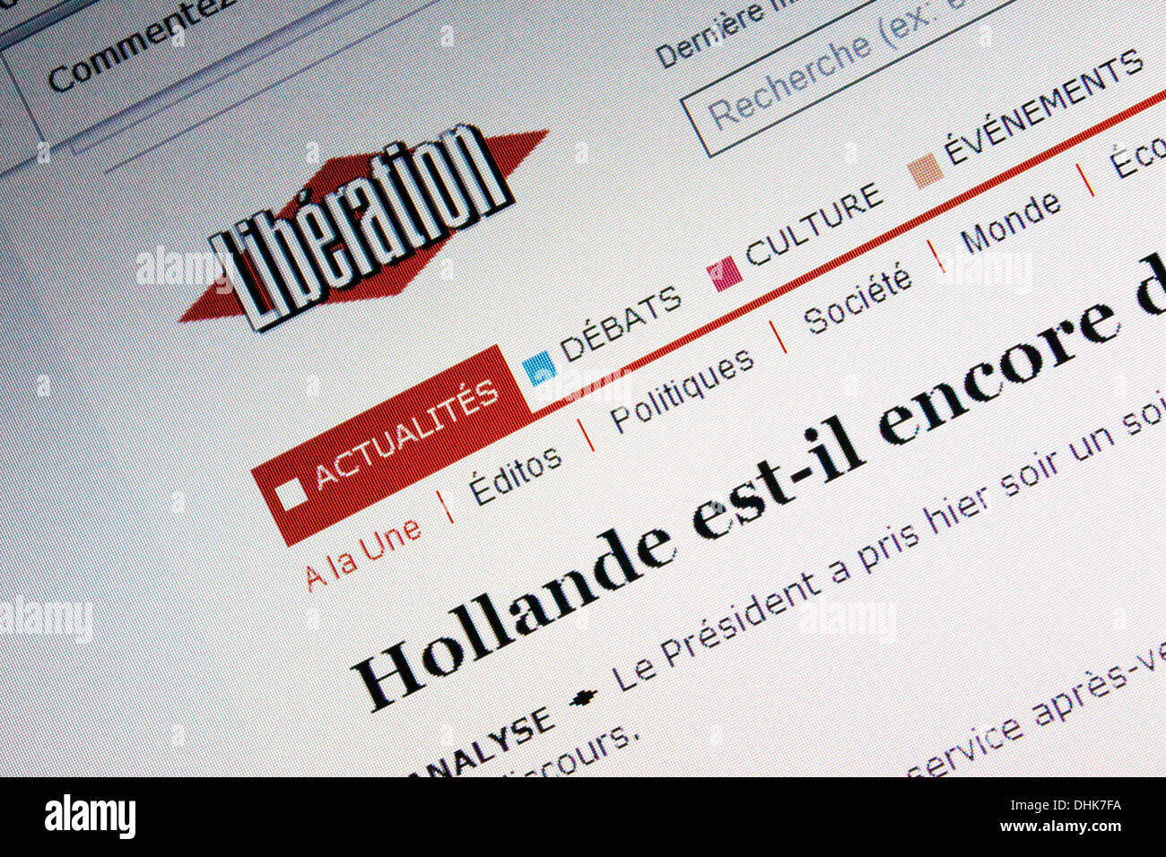 French website of the newspaper Liberation,France Stock Photo - Alamy