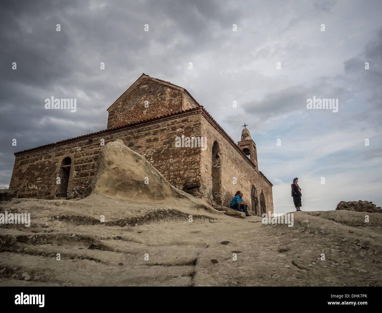 The 9th/10th century three-nave basilica in Uplistsikhe cave complex in ...