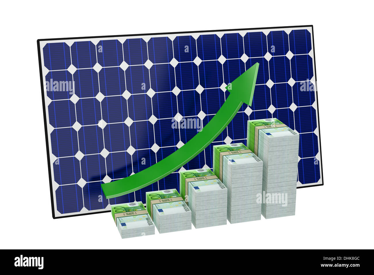 Solar Panel - Bar graphs made from Euro banknotes Stock Photo - Alamy