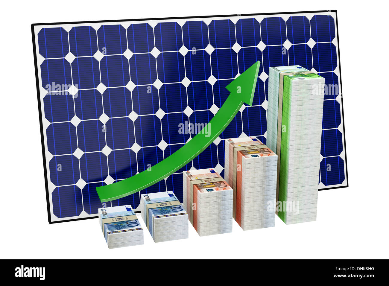 Solar Panel - Bar graphs made from Euro banknotes Stock Photo - Alamy