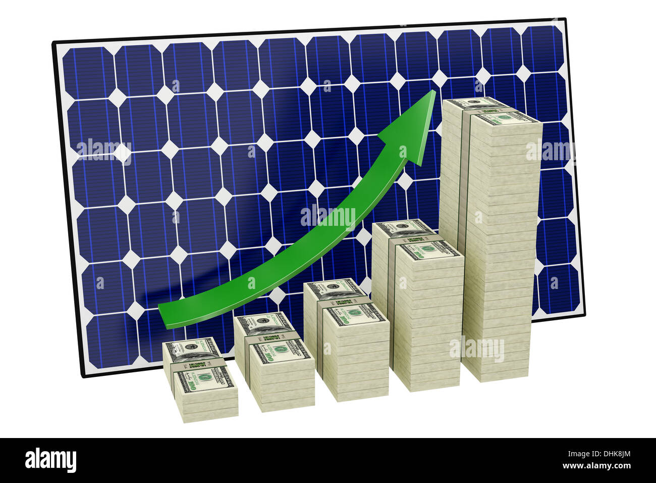Solar Panel - Bar graphs made from Dollar banknotes Stock Photo - Alamy