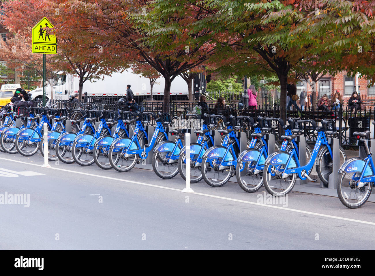 Citibike bike station Father Demo Square, Greenwich Village, New York ...