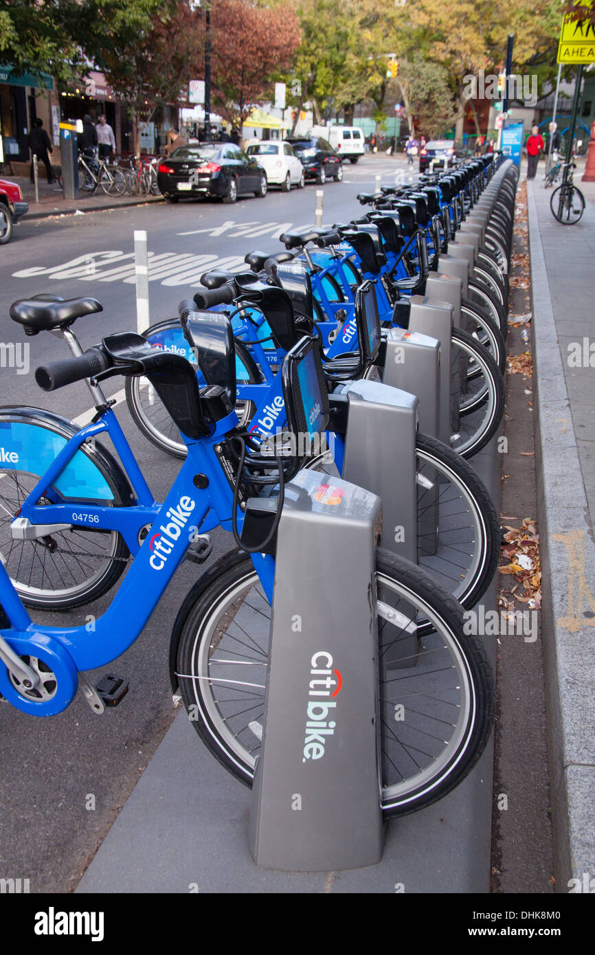 Citibike bike station Father Demo Square, Greenwich Village, New York ...