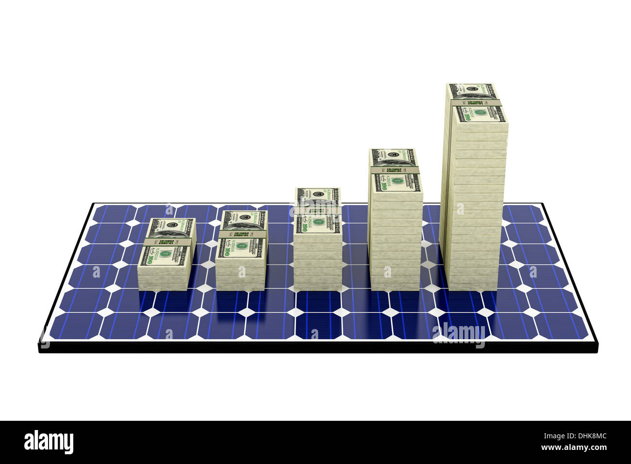 Solar Panel and bar graphs made from Dollar banknotes Stock Photo - Alamy