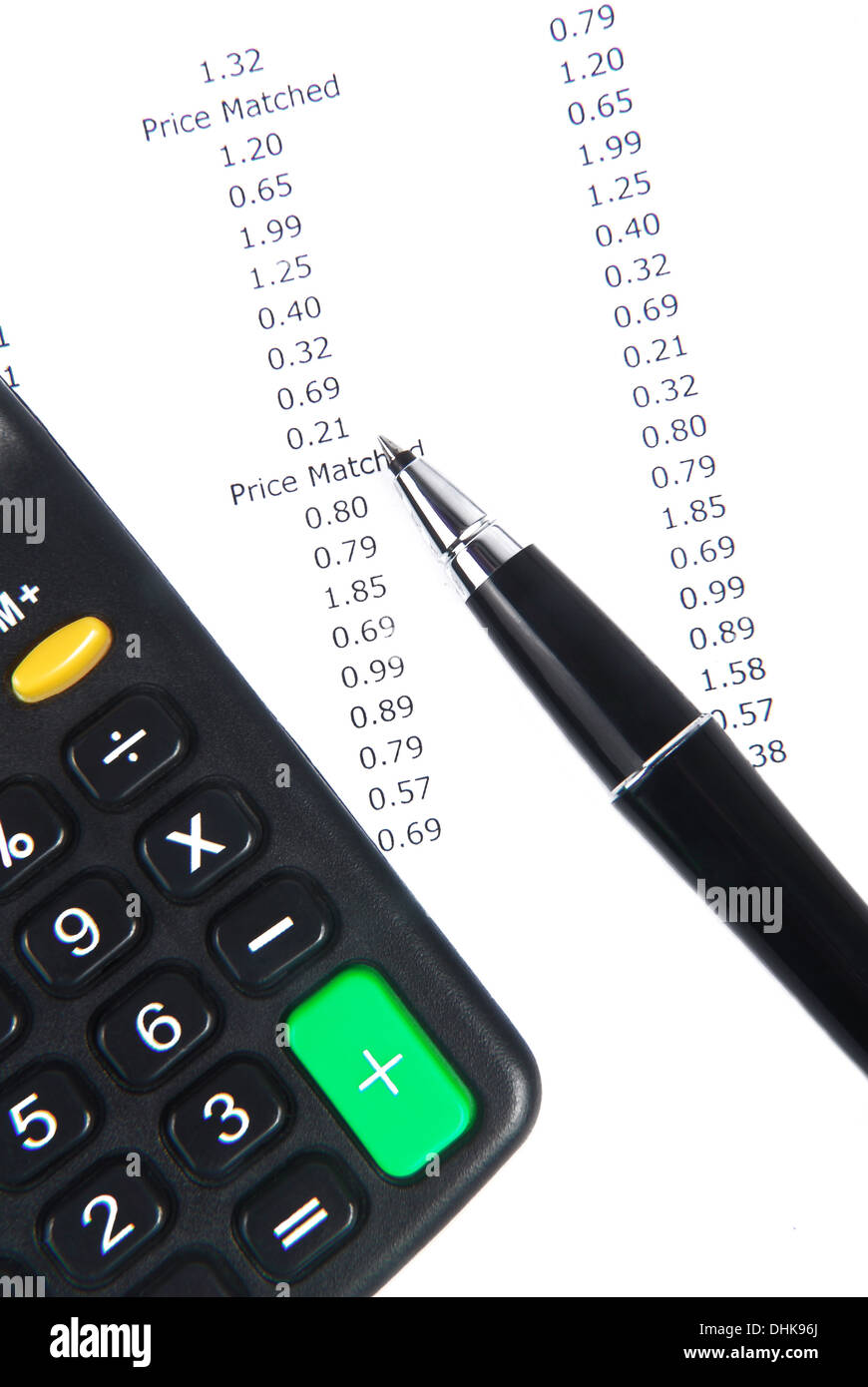 Calculation receipt hi-res stock photography and images - Alamy