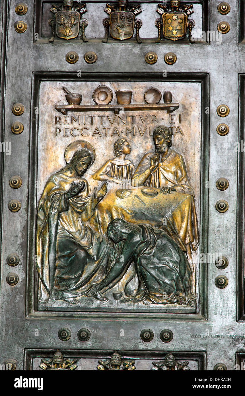 Detail of the Holy door (porta Santa) the Northern most entrance at St ...