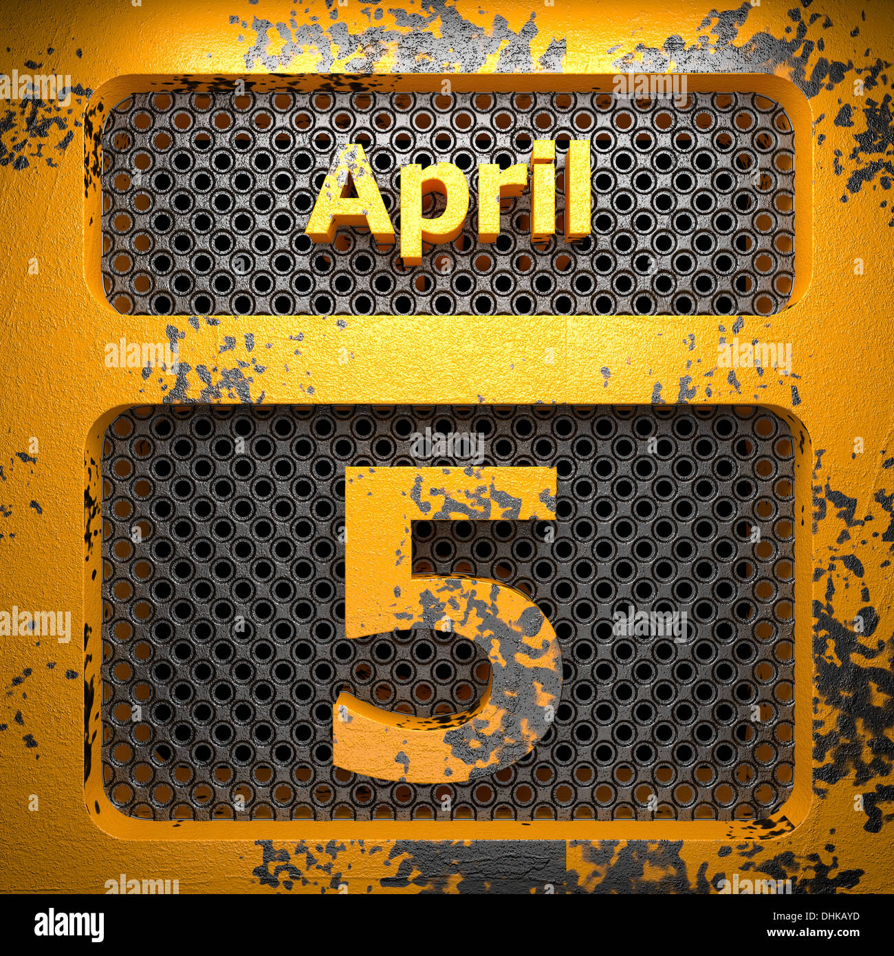 april 5 of painted steel Stock Photo - Alamy