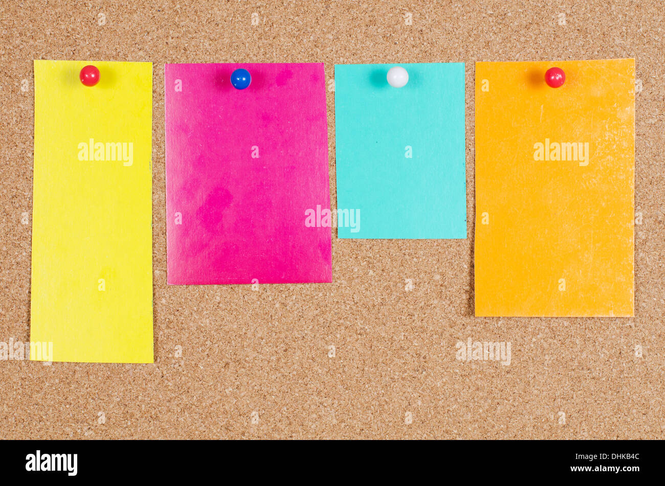 collection of note papers on corkboard Stock Photo - Alamy