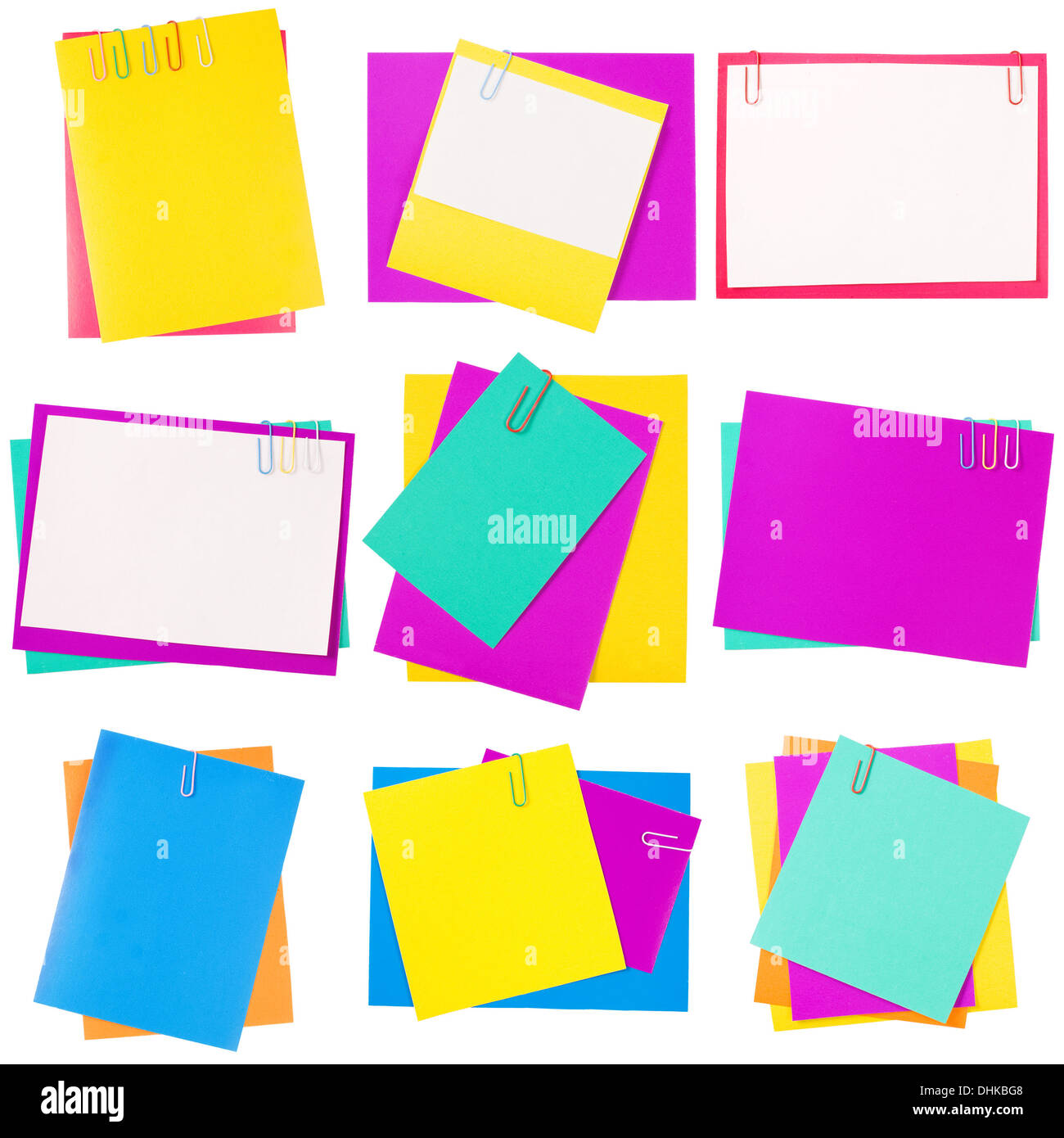 Colour paper with a paper clip Stock Photo - Alamy