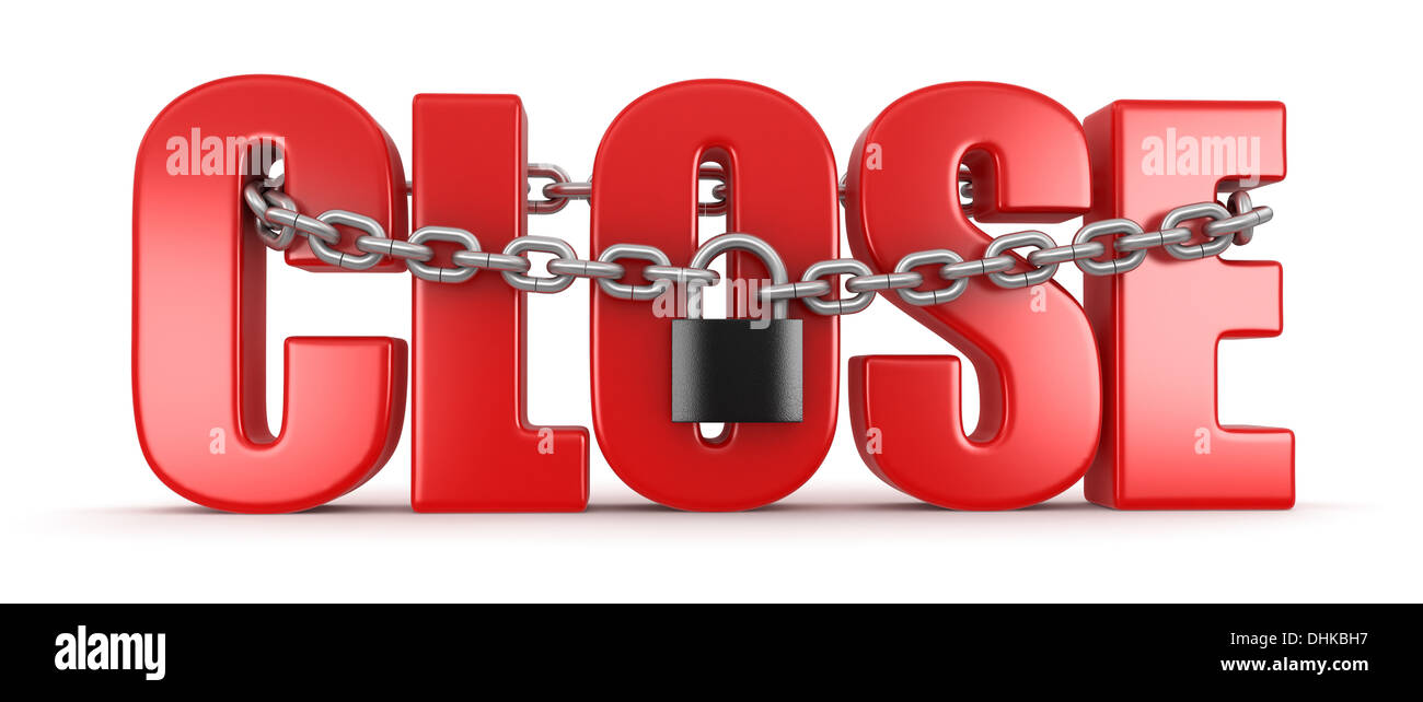 close and lock (clipping path included Stock Photo - Alamy