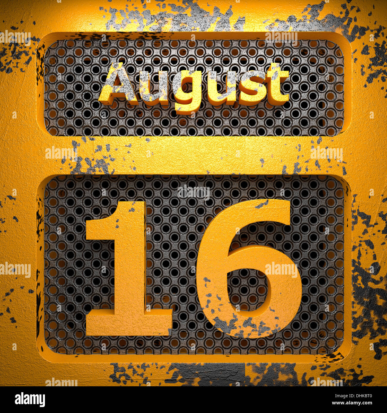 august 16 of painted steel Stock Photo - Alamy