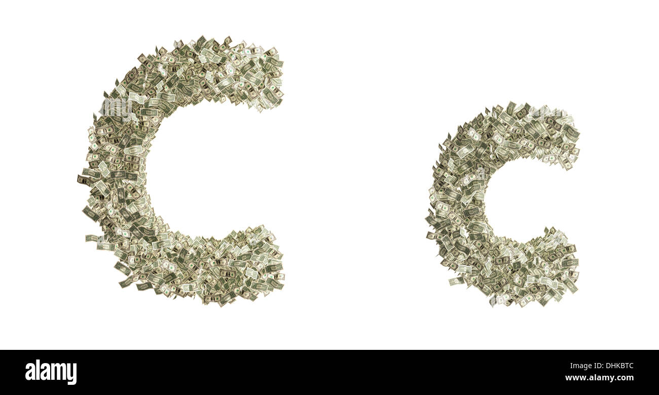 Letter C made from Dollar bills Stock Photo - Alamy