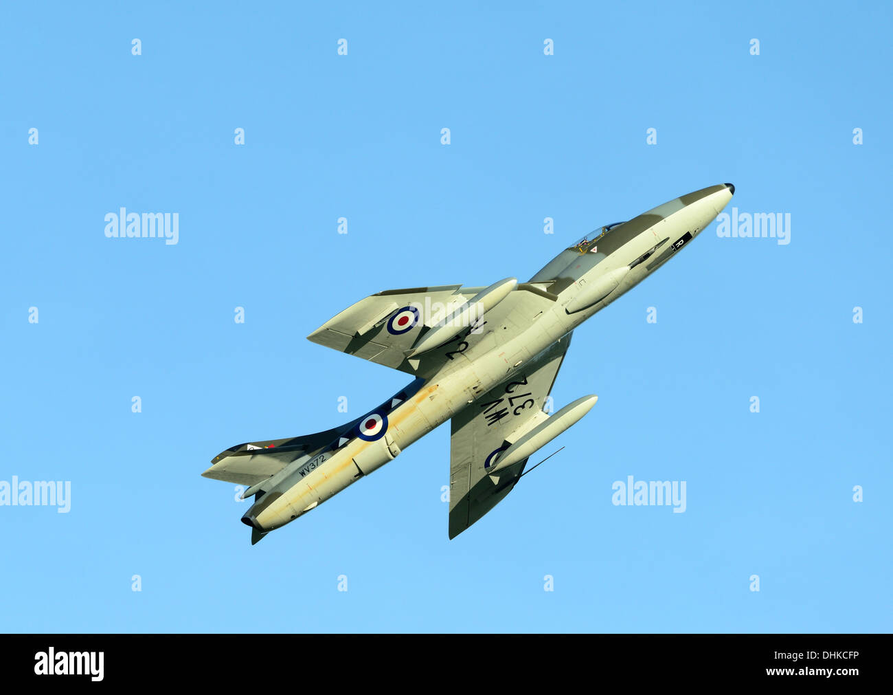 Hawker Hunter RAF jet fighter/bomber flying at the Shuttleworth ...