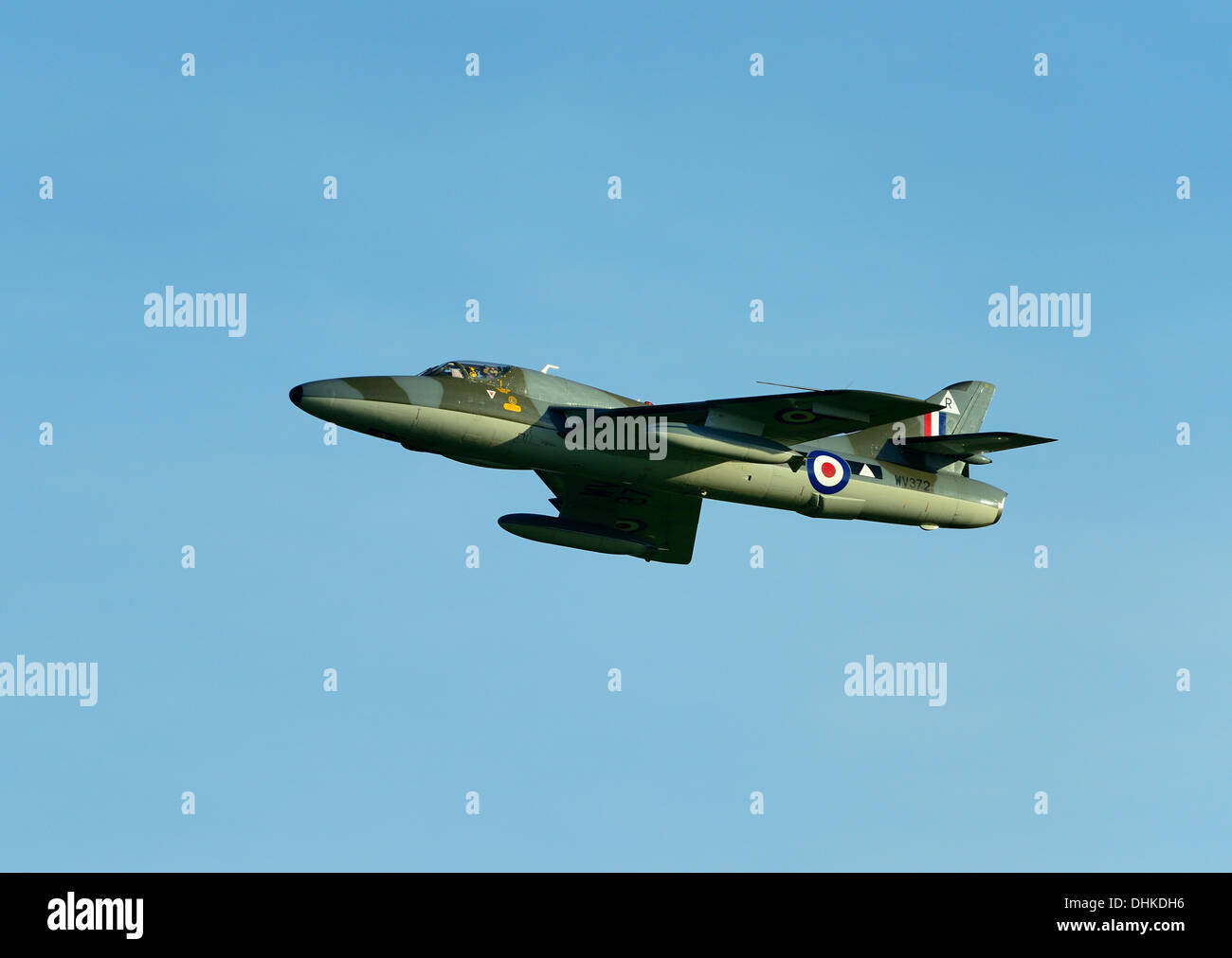 Hawker Hunter RAF jet fighter/bomber flying at the Shuttleworth ...