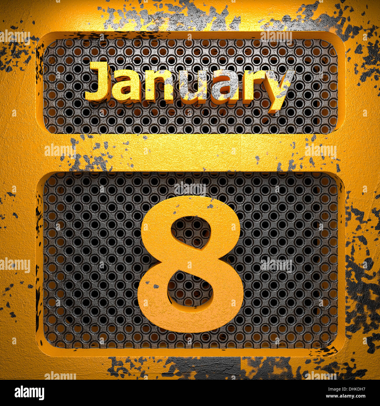 january 8 of painted steel Stock Photo - Alamy