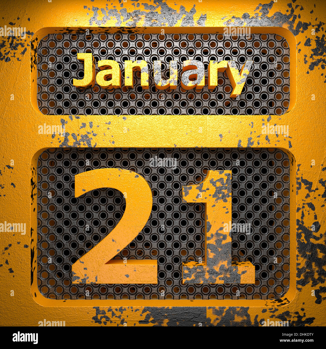 january 21 of painted steel Stock Photo - Alamy