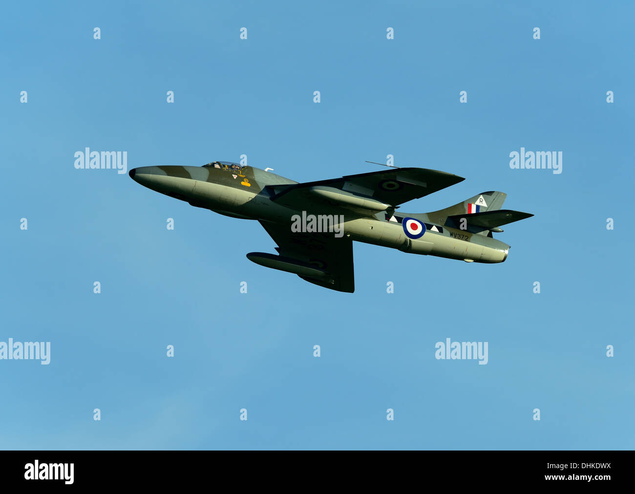 Hawker Hunter RAF jet fighter/bomber flying at the Shuttleworth ...