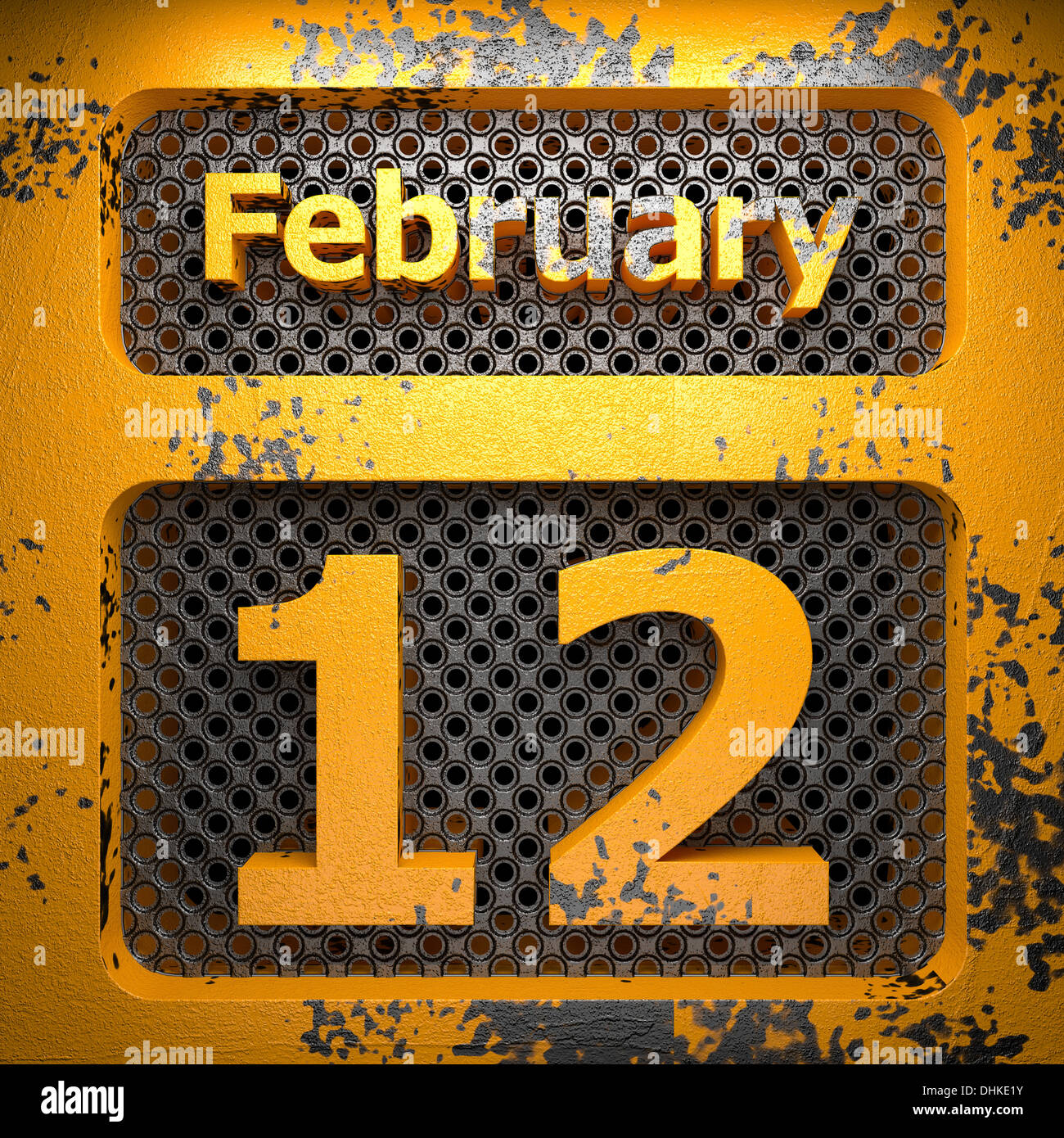 february 12 of painted steel Stock Photo - Alamy