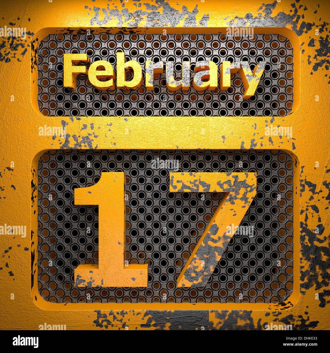 february 17 of painted steel Stock Photo - Alamy