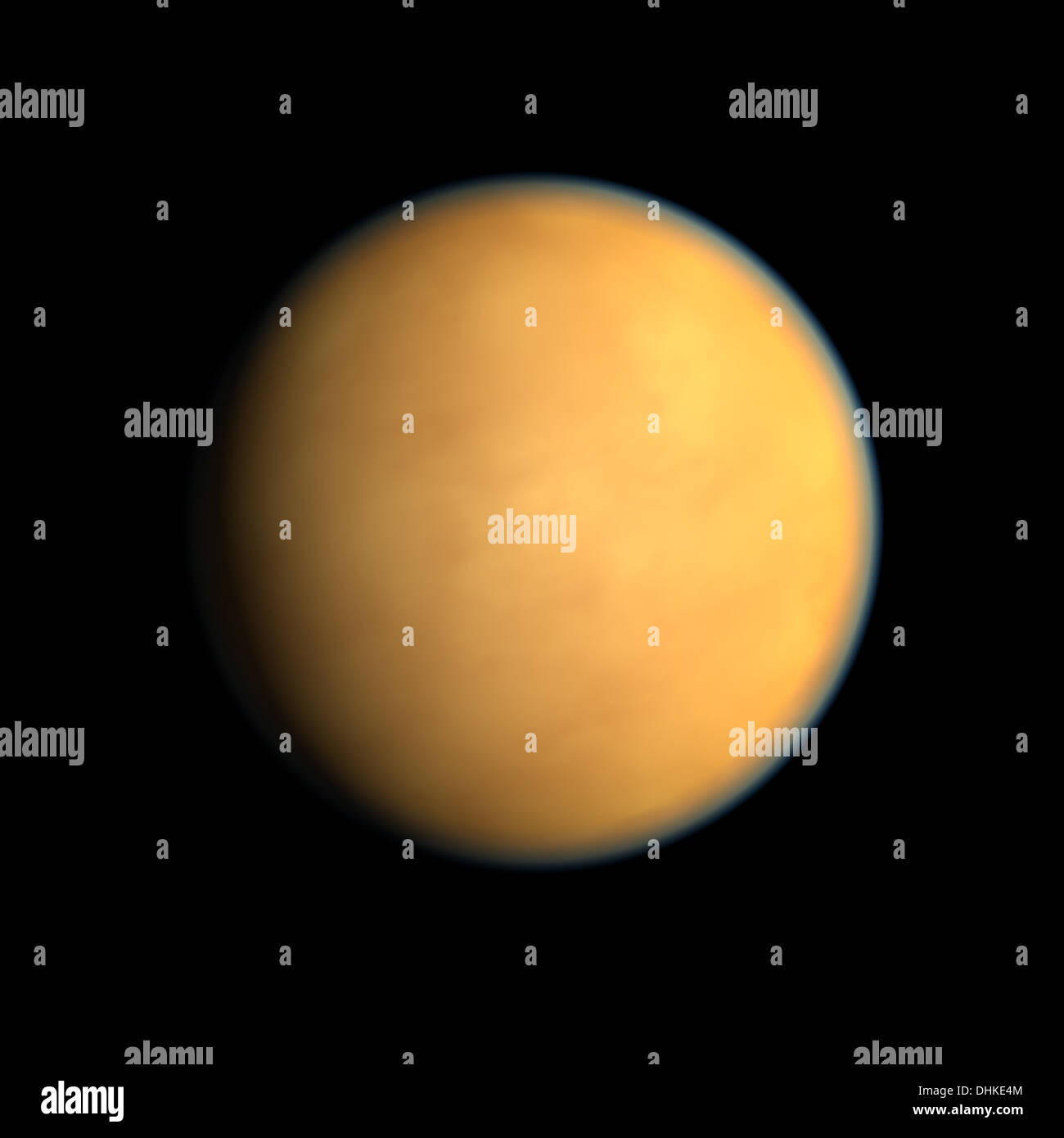 A rendering of the Saturn Moon Titan on a clean black background Stock ...