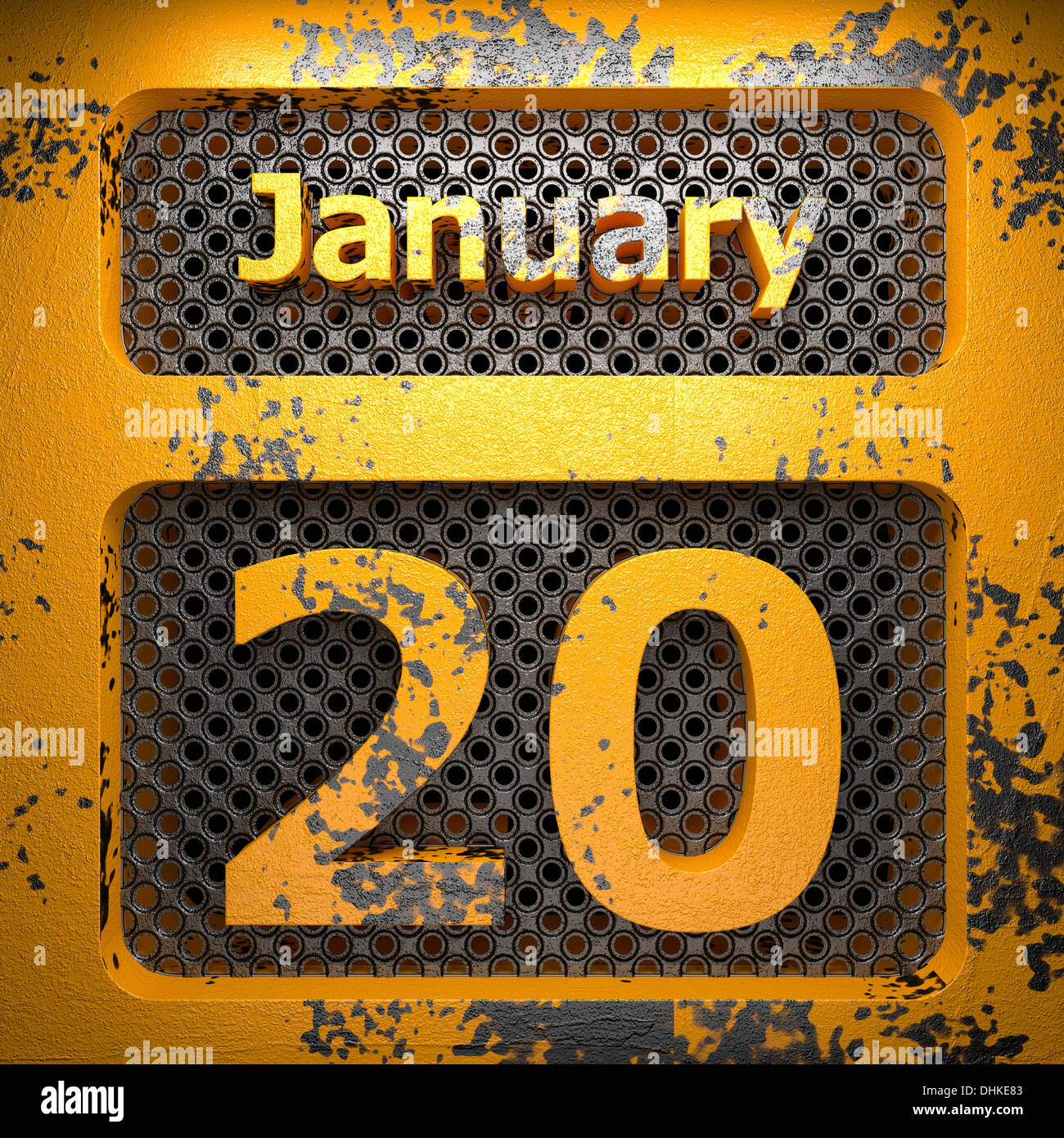 january 20 of painted steel Stock Photo - Alamy