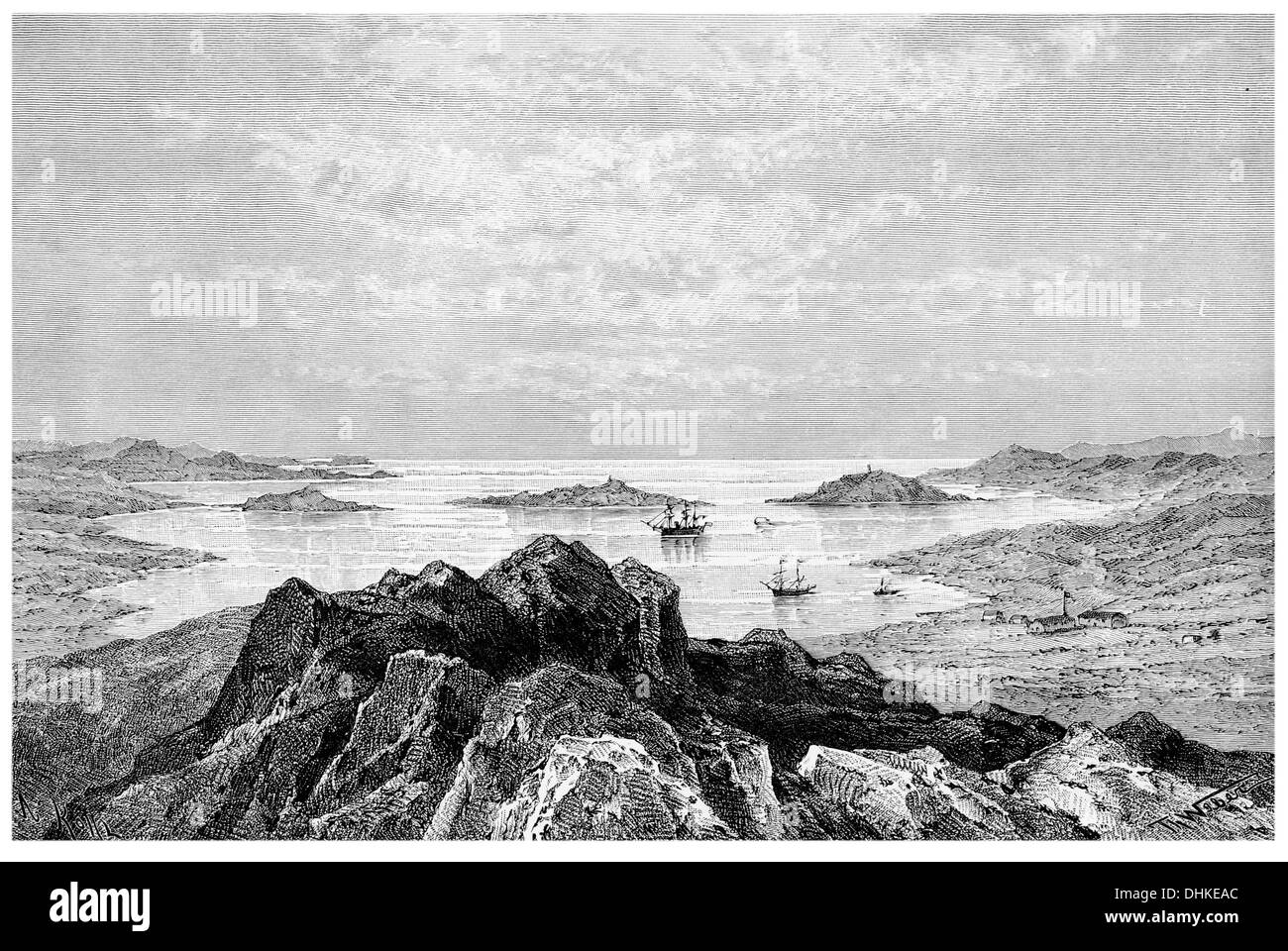 1888 Angra Pequena from Nautilus point Stock Photo - Alamy