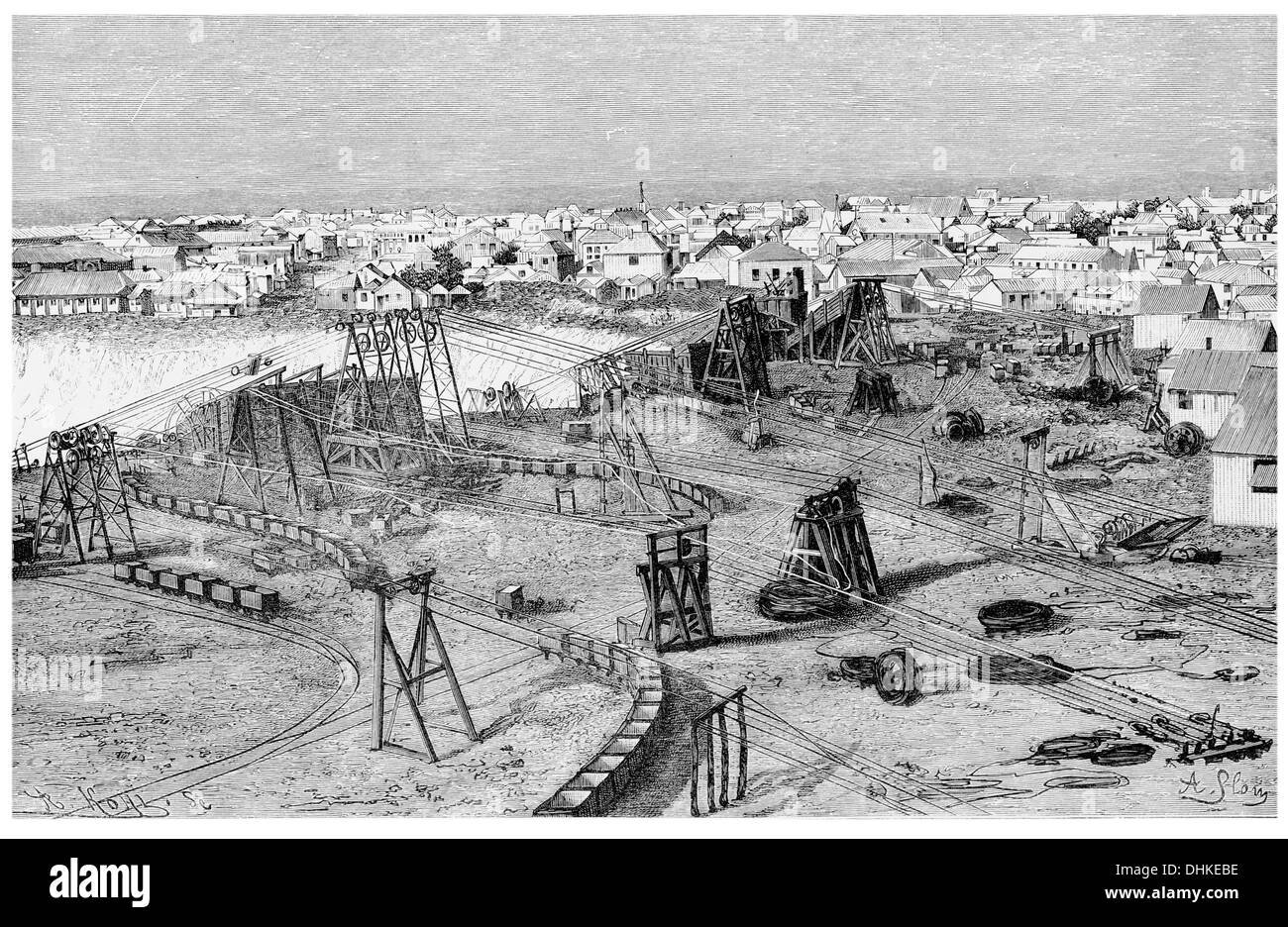 Diamond mining history Black and White Stock Photos & Images - Alamy