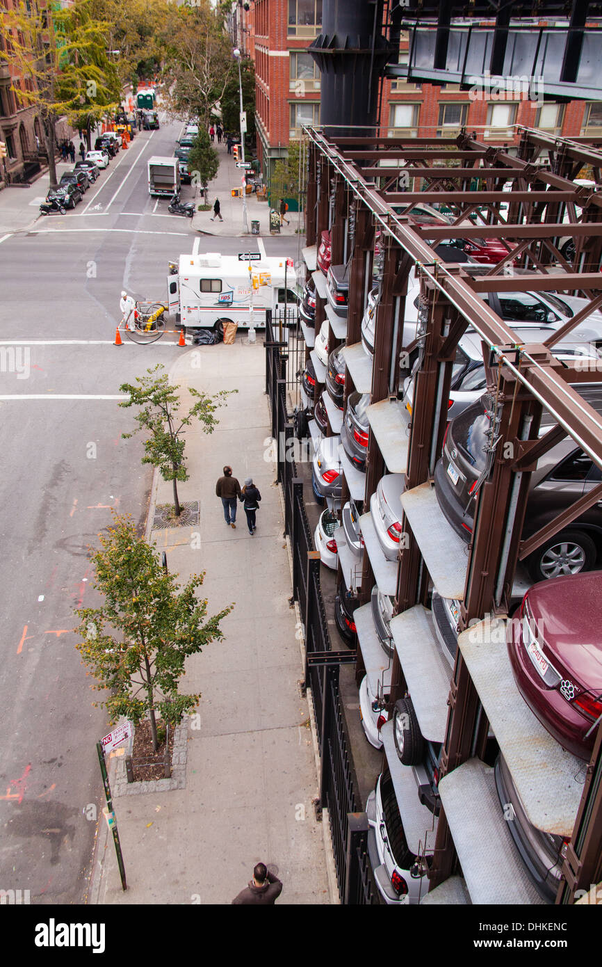Automated Vehicle Storage System Parking lot. Viewed from the High Line ...