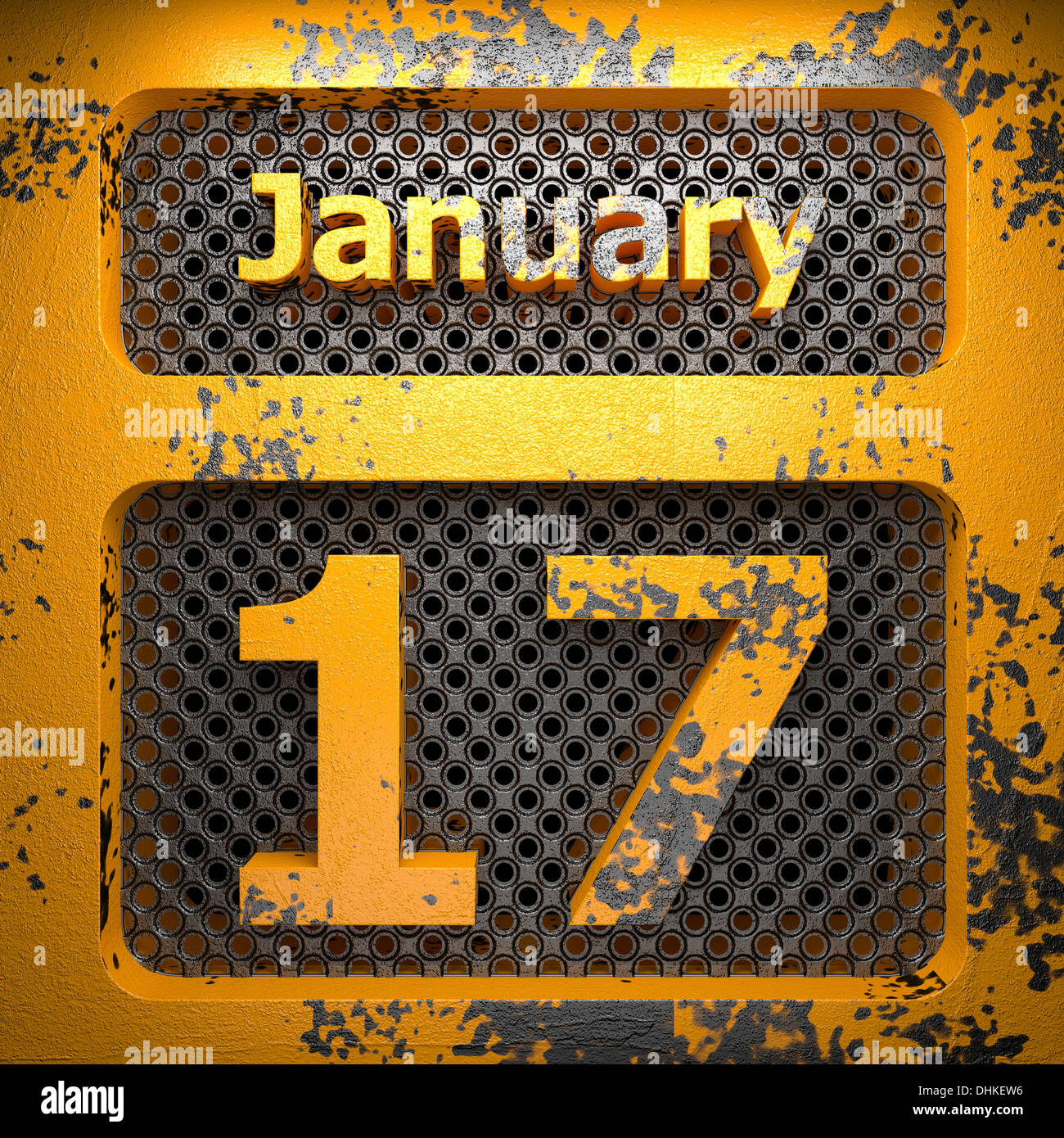 january 17 of painted steel Stock Photo - Alamy