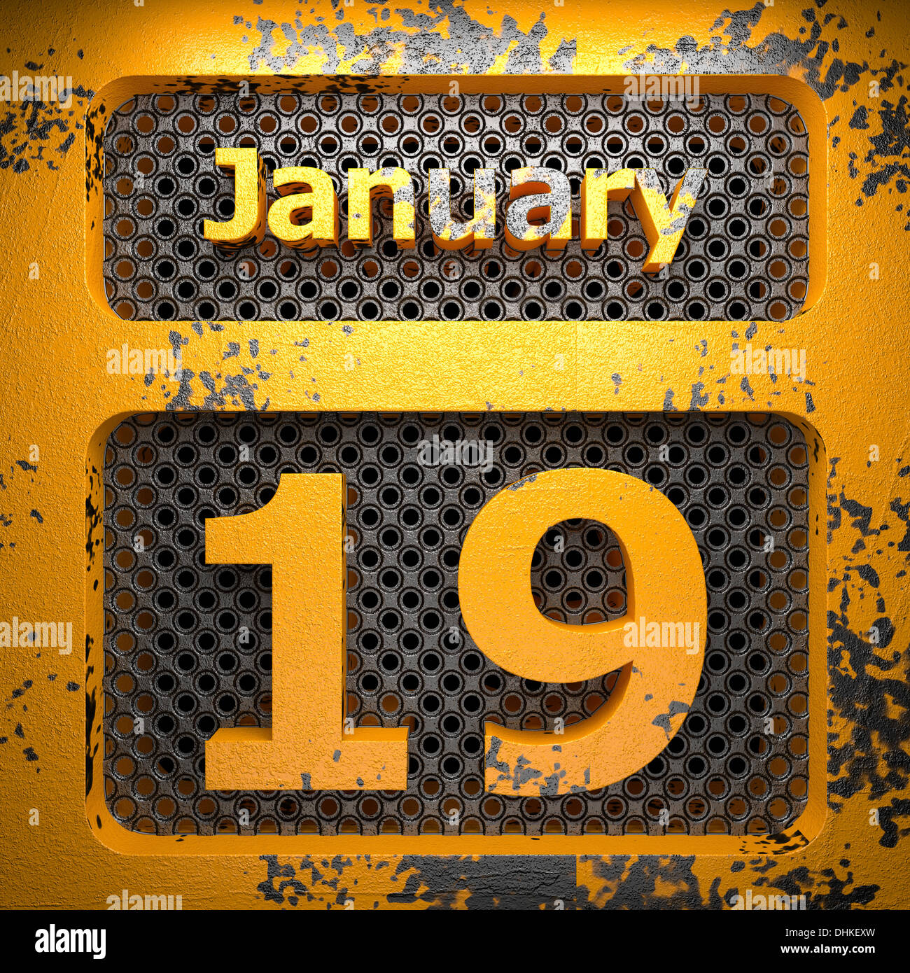 january 19 of painted steel Stock Photo - Alamy